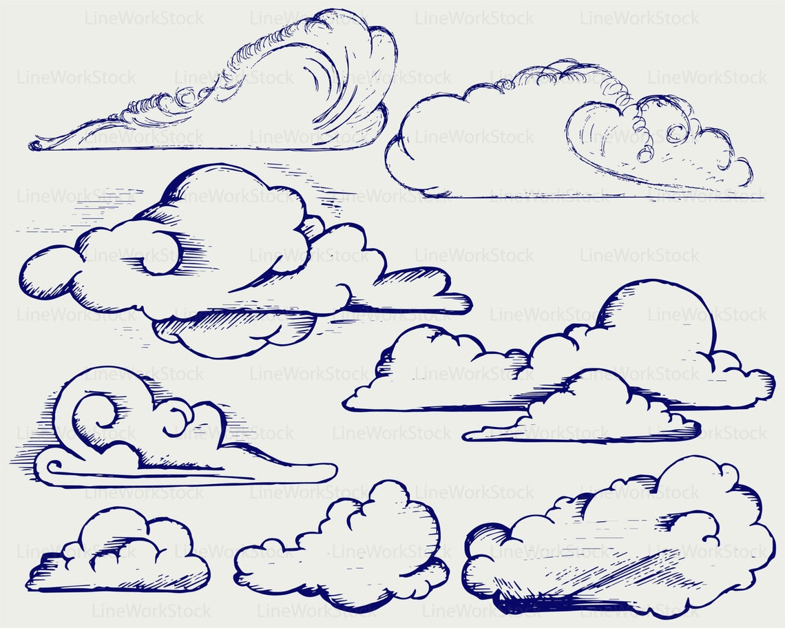 Clouds Svg/clouds Clipart/clouds Svg/clouds Silhouette/clouds - Etsy