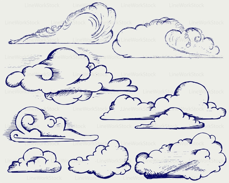 Nubes svg / nubes clipart / nubes svg / nubes silueta / nubes | Etsy