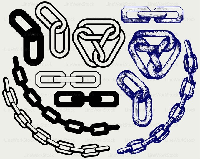 Chain Svg/chain Clipart/chain Svg/chain Silhouette/chain Cricut Cut ...