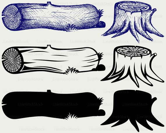 Log Svg/tree Stump Clipart/log Svg/stump Silhouette/log | Etsy