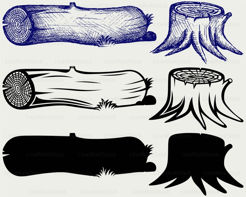 Log Svg/tree Stump Clipart/log Svg/stump Silhouette/log | Etsy