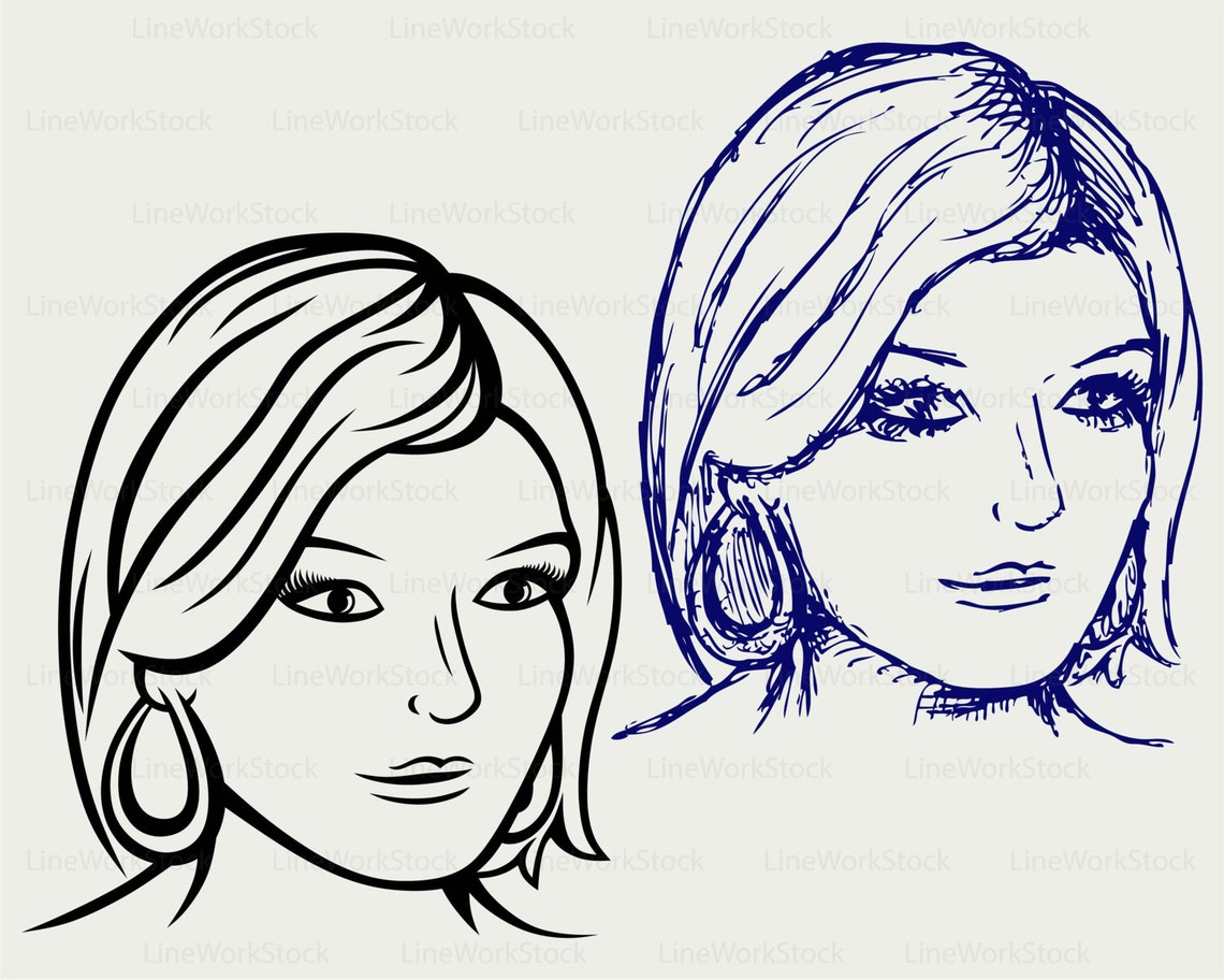Portrait Female Svg/woman Clipart/female Svg/woman | Etsy