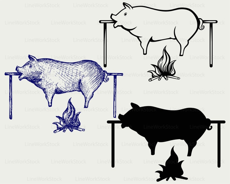 Porc rôti clipart svg/Fast-Food ou rôtis de porc - Etsy France