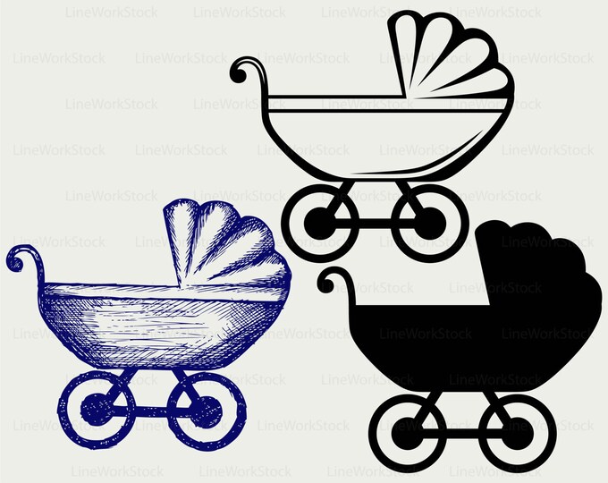 Vintage Baby Carriage Pram Stickers One Inch Round Seals - Etsy