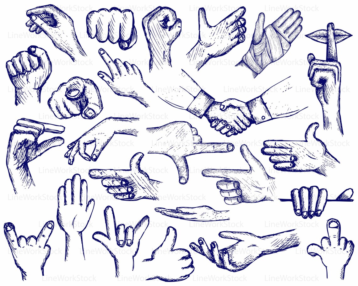 Hands Svg/hand Clipart/hand Svg/hands Silhouette/hand | Etsy