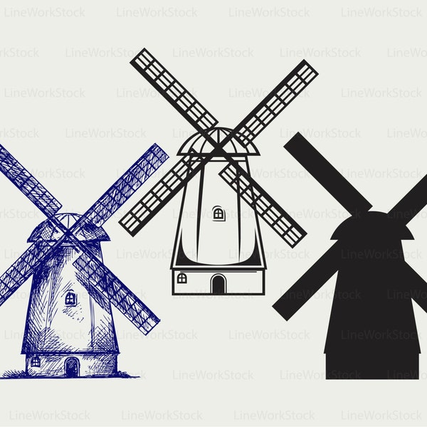 Windmill Svg - Etsy