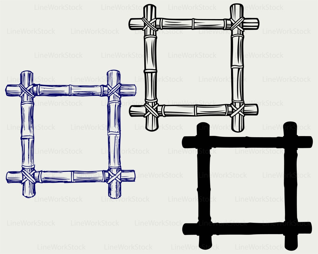Bamboo Frame Svg/bamboo Frame Clipart/bamboo Frame Svg/frame Silhouette ...