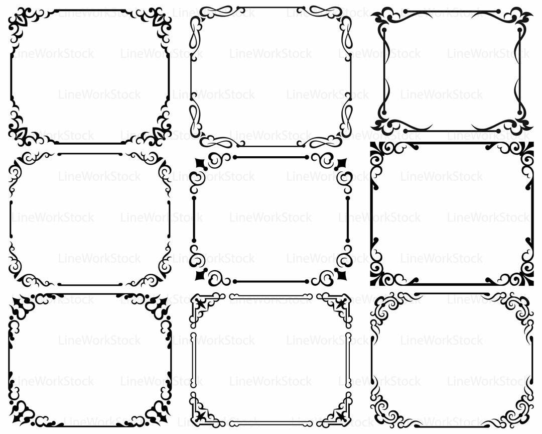 Frame Svg/scroll Clipart/frame Svg/swirl Silhouette/frame Cricut/swirl ...