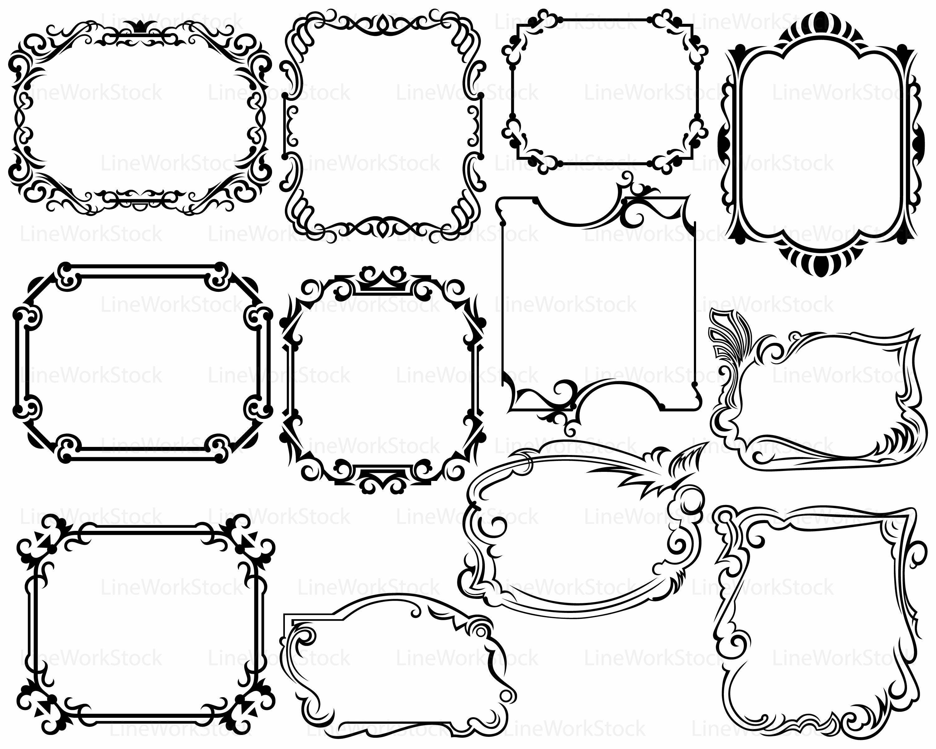 Cadre cadre clipart svg/défilement svg/tourbillon | Etsy