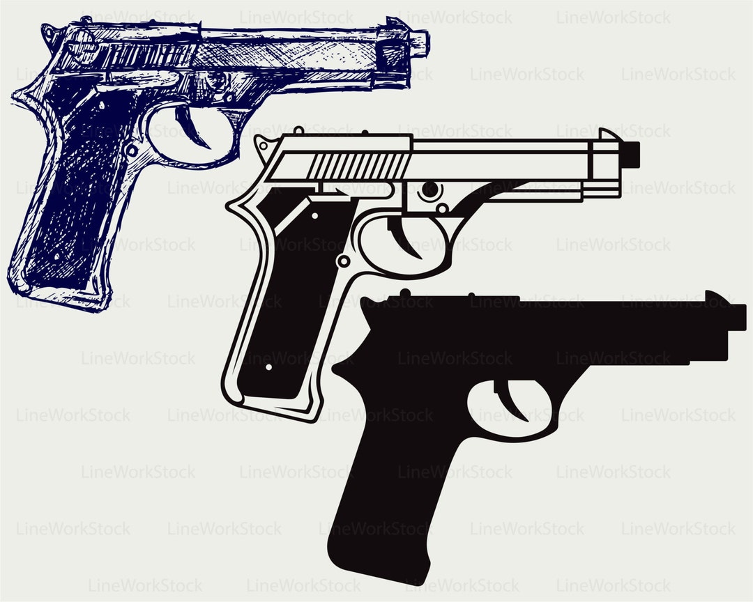 Pistol Svg/pistol Clipart/pistol Svg/pistol Silhouette/pistol - Etsy