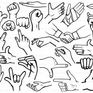 Hands Svg/hand Clipart/hand Svg/hands Silhouette/hand Cricut/hand Cut ...