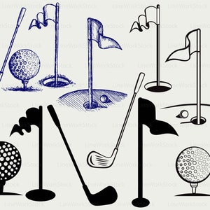 Golf Svg/golf Putter Clipart/golf Ball Svg/golf Flag - Etsy Canada