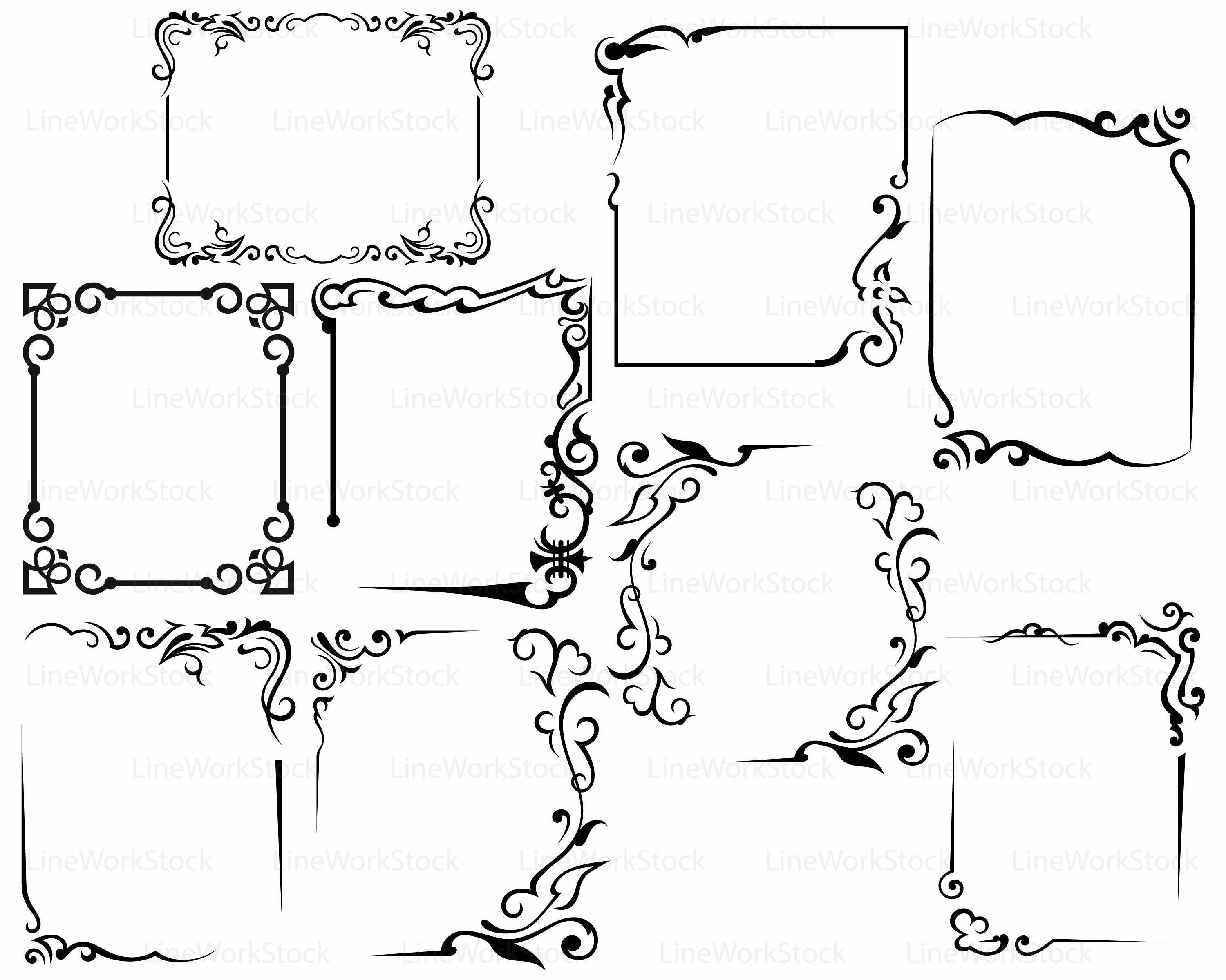 Black Scroll Frame Clip Art