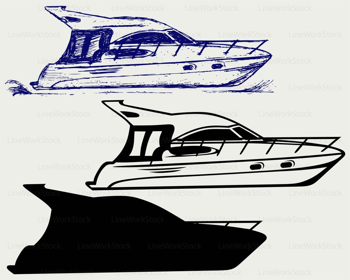Yacht Svg/boat Clipart/yacht Svg/boat Silhouette/yacht - Etsy