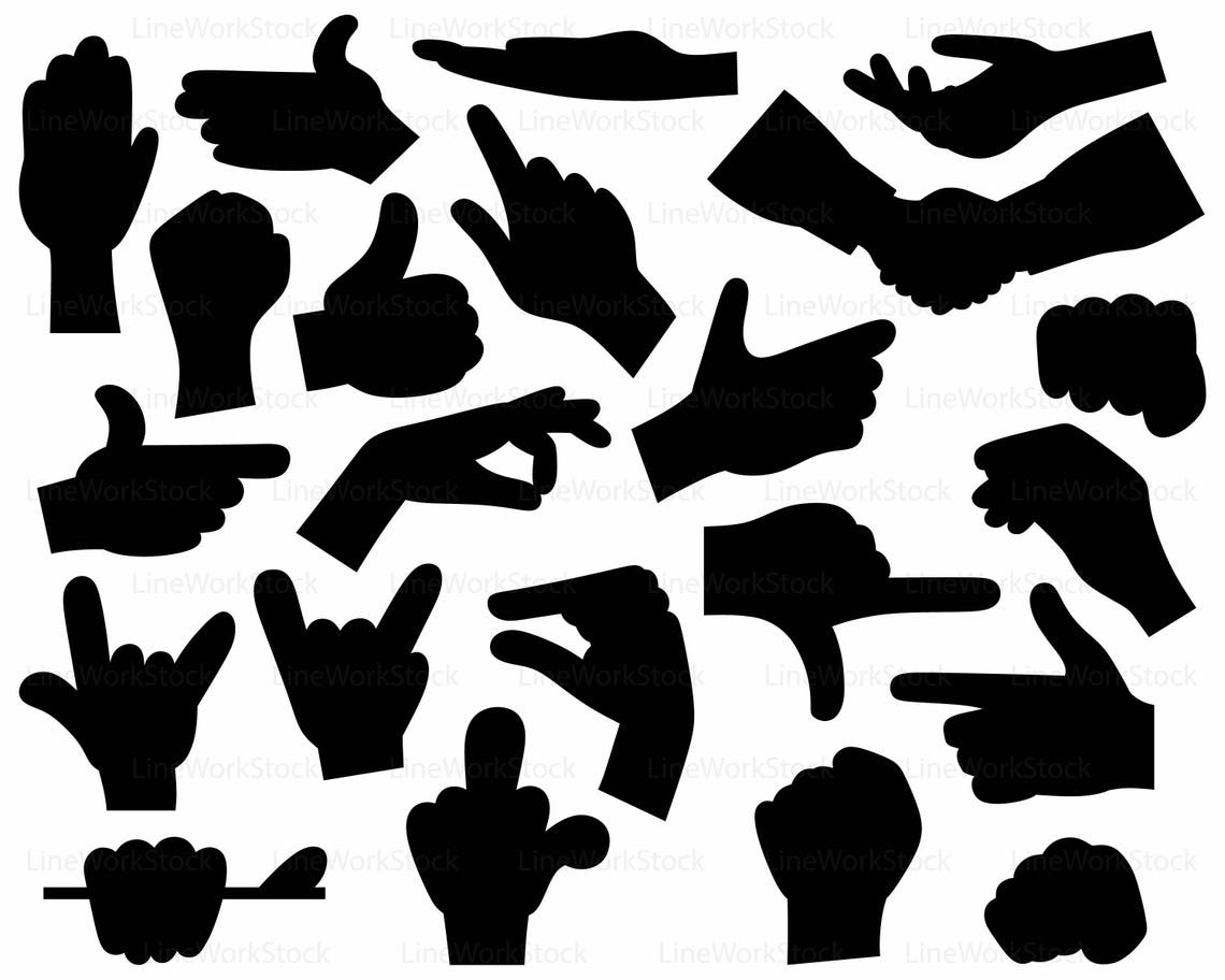 Hands Svg/hand Clipart/hand Svg/hands Silhouette/hand - Etsy