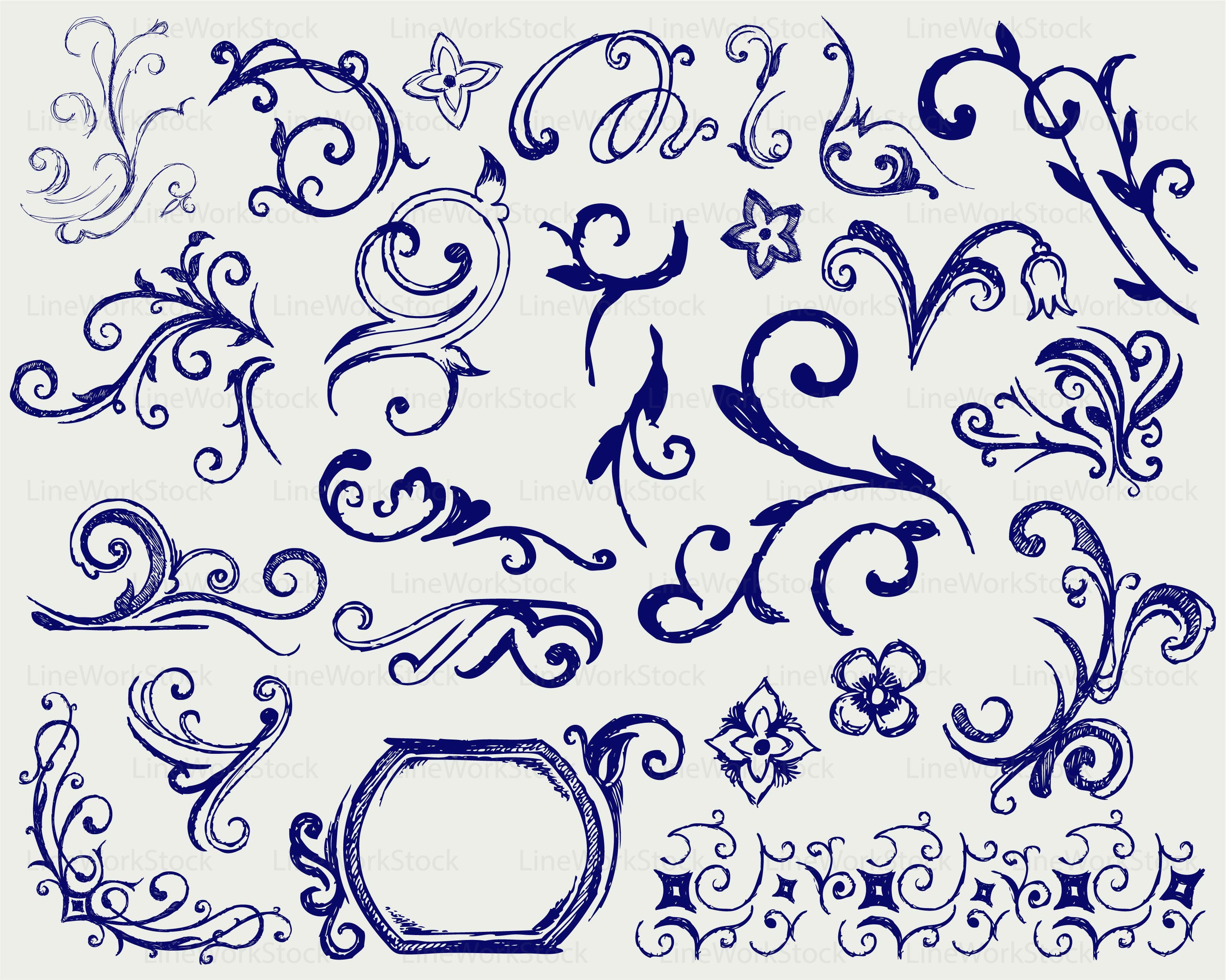 Swirl svg/scroll clipart/swirl svg/swirl silhouette/scroll | Etsy