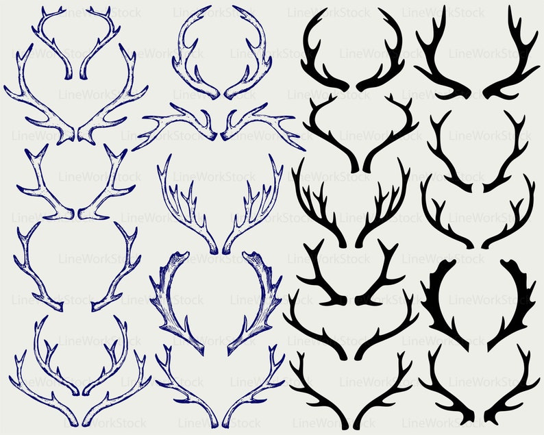 Geweih Svg/Hirsch Geweih Clipart/Elch Geweih Svg/Geweih | Etsy