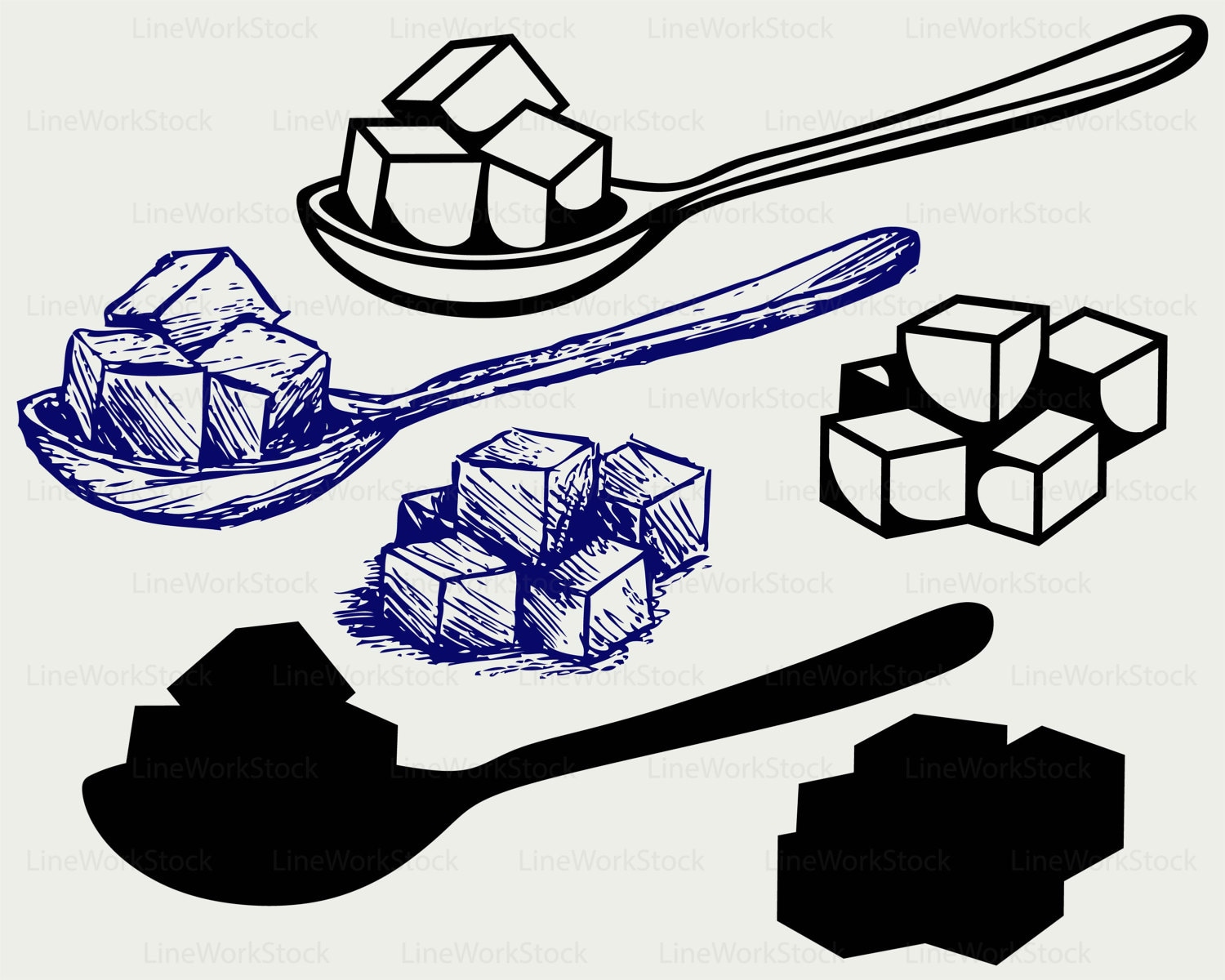 Sugar Clipart Black And White