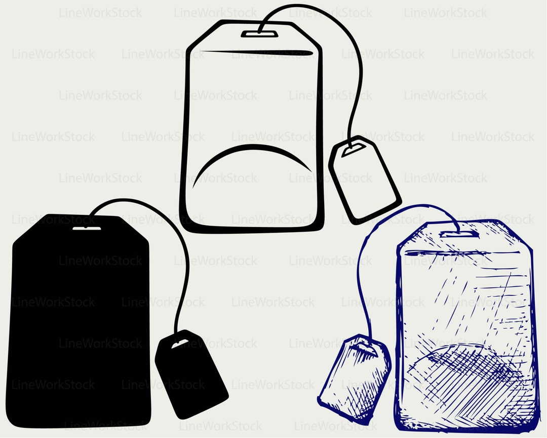 Tea Bag Svg/drink Clipart/label Svg/silhouette/tea Cricut Cut Files/bag ...