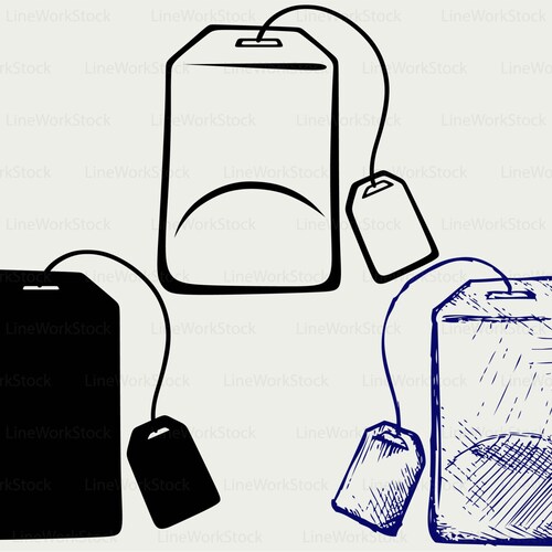 Tea Bag Svg/drink Clipart/label Svg/silhouette/tea Cricut Cut - Etsy