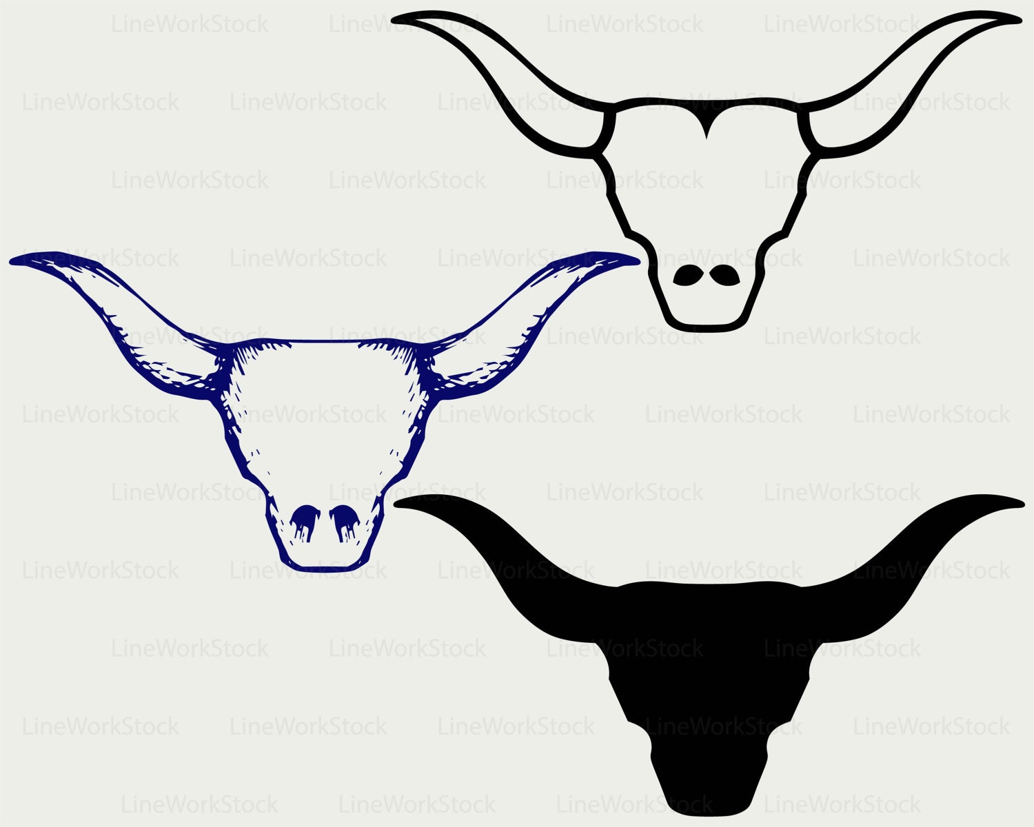 Bull Horns Silhouette