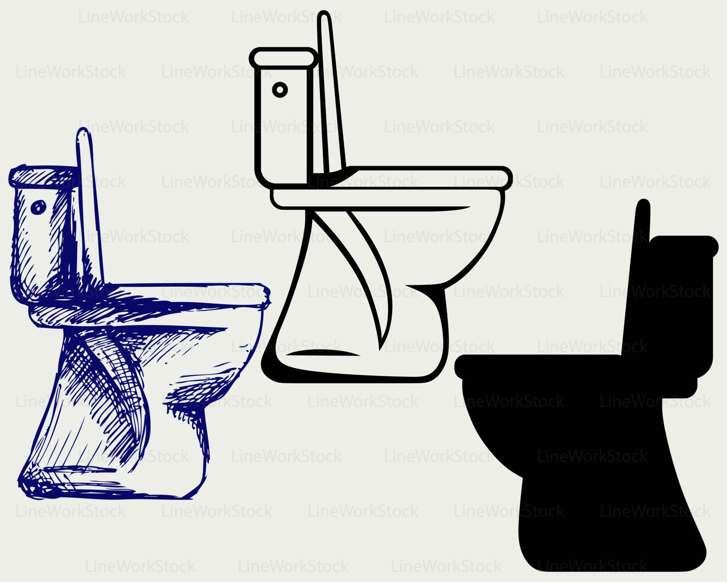 Toilet Drawing Side View