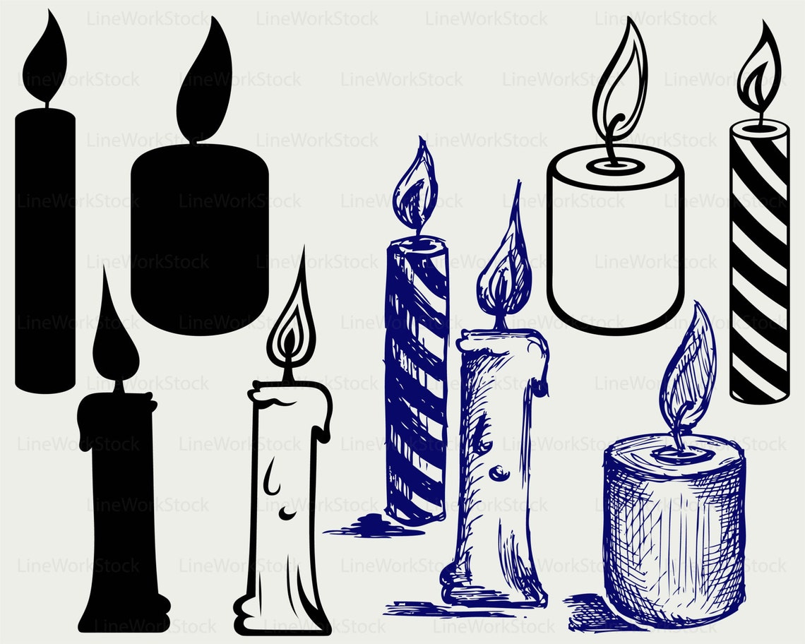 Candles Svg/clipart/candle Svg/candles Silhouette/candle | Etsy