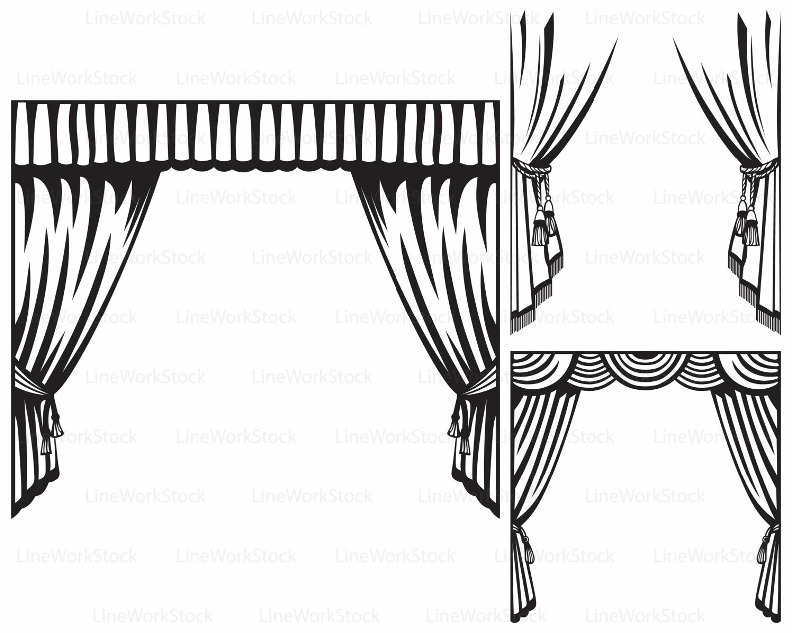 Theater Curtain Svg/clipart/curtain Svg/curtain Silhouette/theater ...