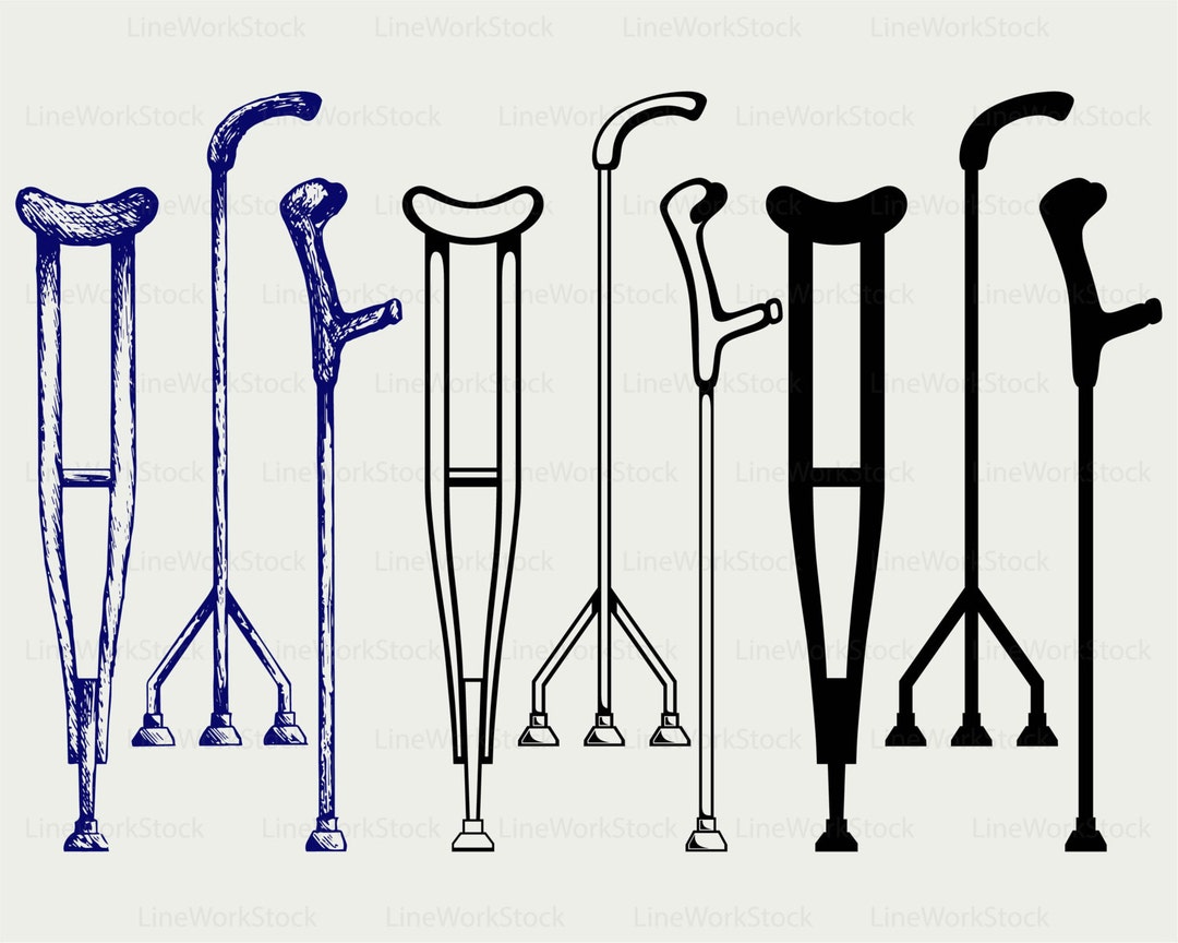 Crutches Svg/crutches Clipart/crutches Svg/crutches Silhouette/crutches ...