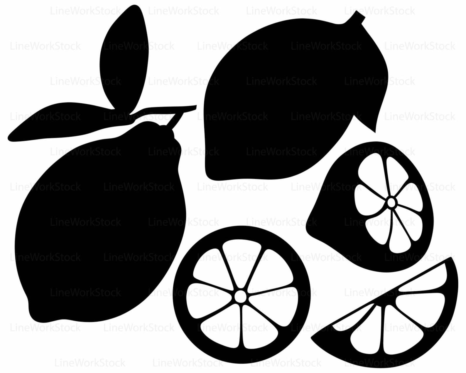 Citroen svg/clipart/fruit svg/citroen silhouet/citroen cricut - Etsy België