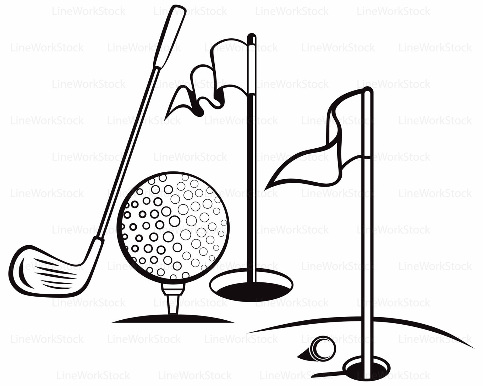 Golf Svg/golf Putter Clipart/golf Ball Svg/golf Flag - Etsy Canada