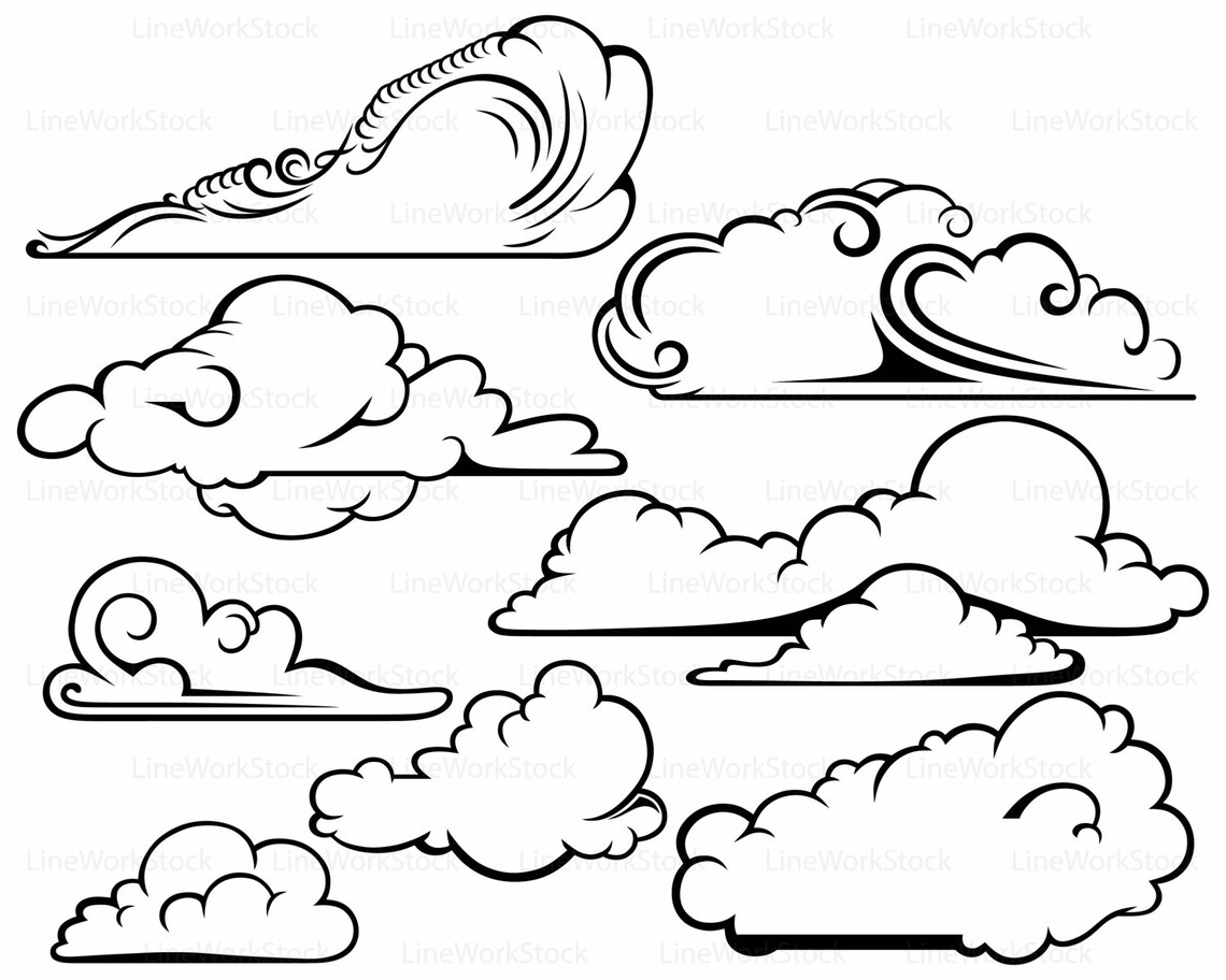 Clouds Svg/clouds Clipart/clouds Svg/clouds Silhouette/clouds - Etsy
