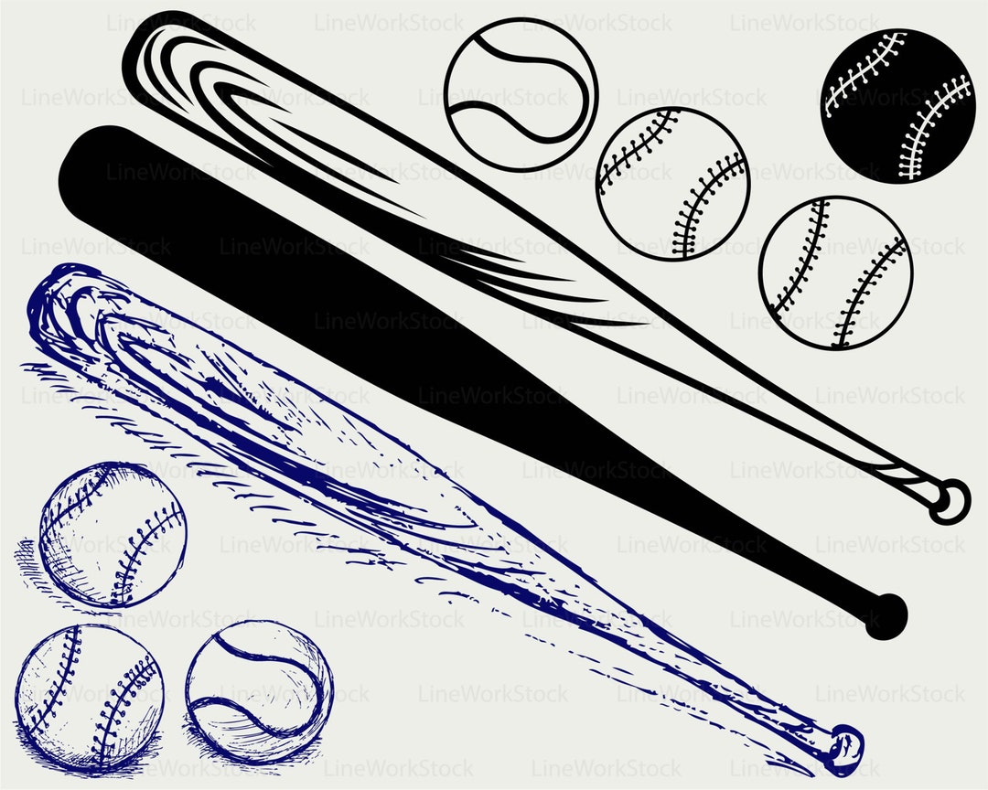 Baseball Bat Svg/baseball Ball Clipart/baseball Svg/baseball Bat ...