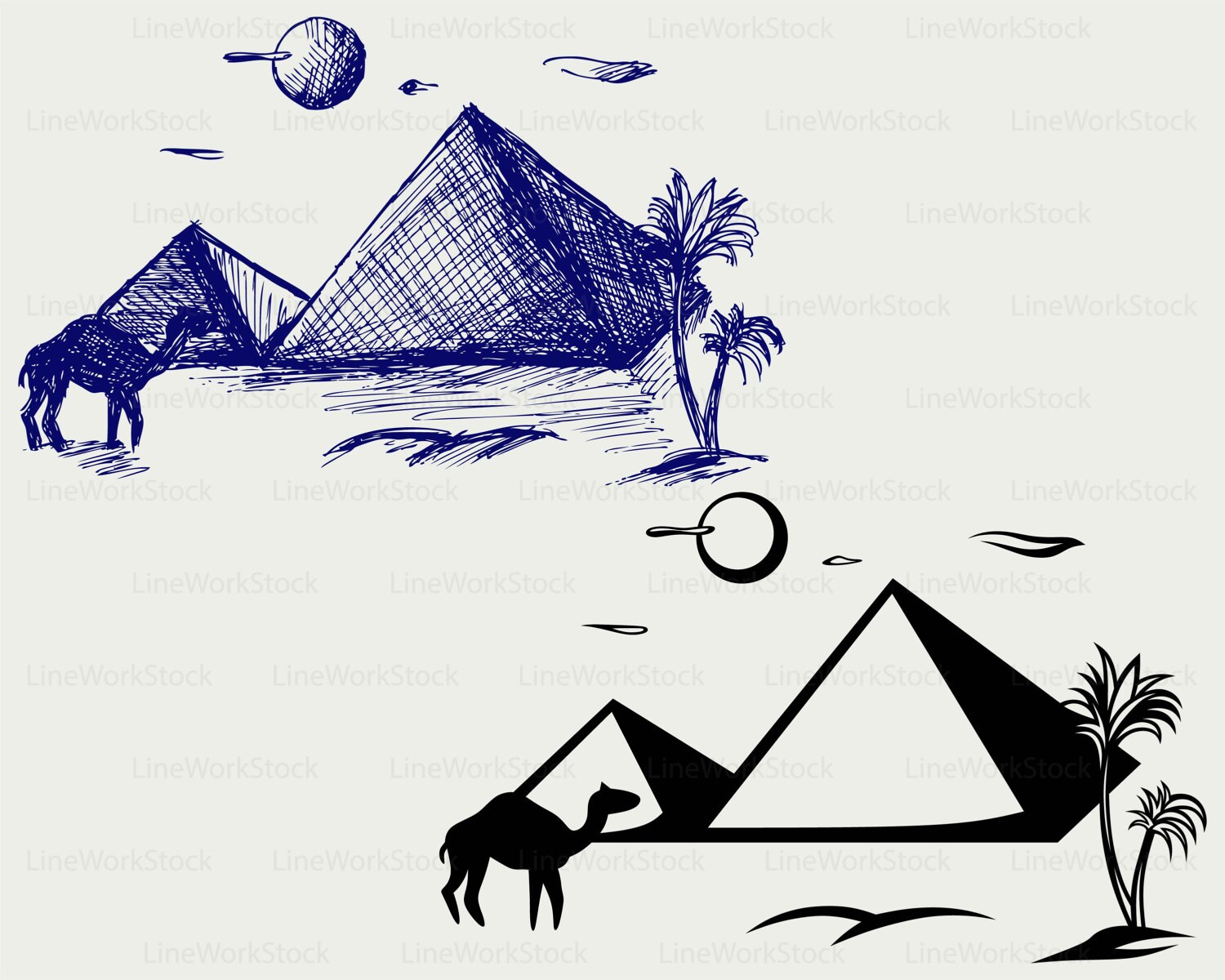 Egypt Pyramids Sphinx Clipart