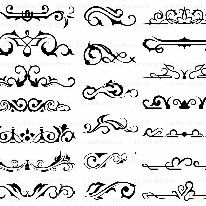 Black Scroll Decals - Etsy