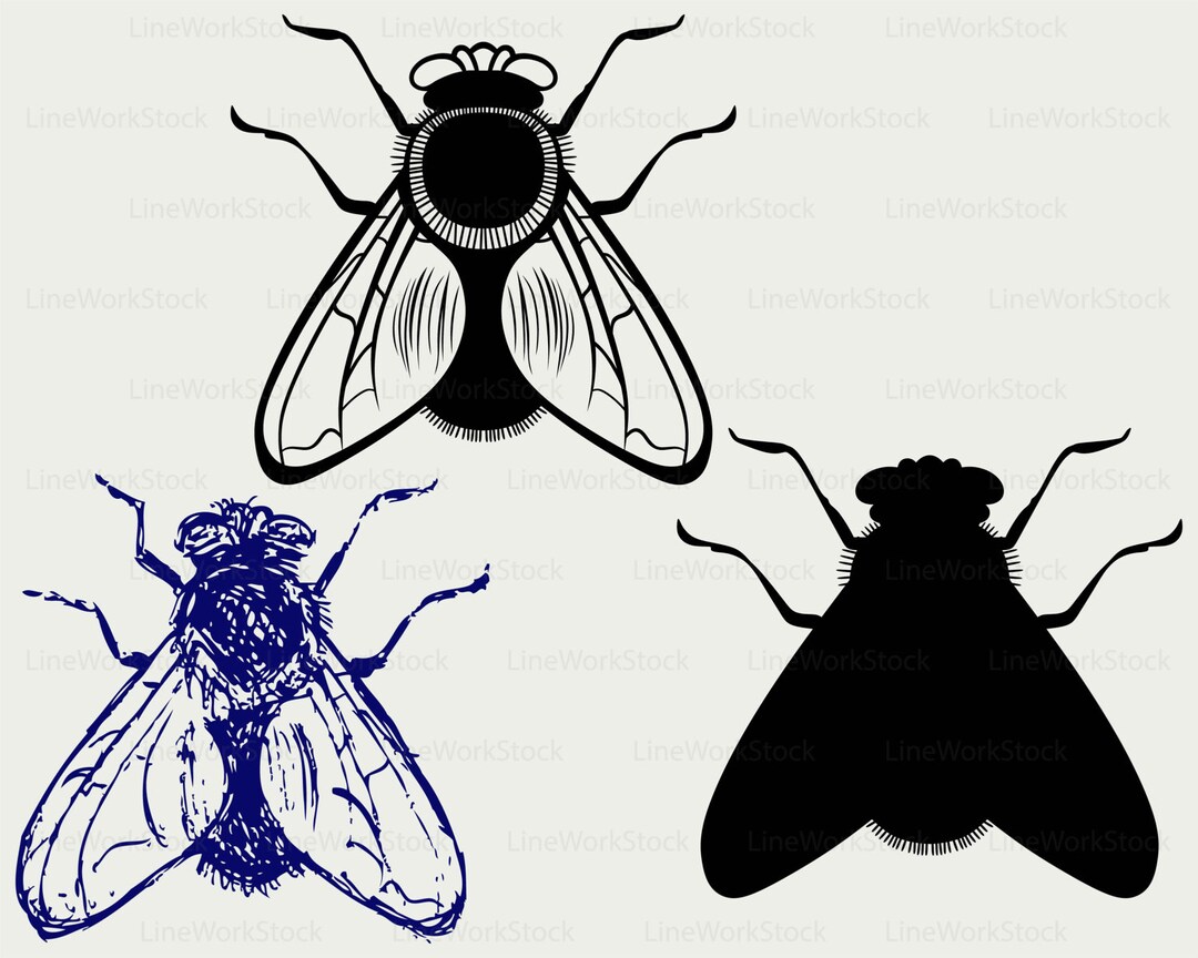Flies Svg/black Flies Clipart/flies Svg/flies Silhouette/insects Cricut ...