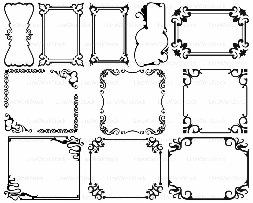 Frame Svg/scroll Clipart/frame Svg/swirl Silhouette/frame Cricut/swirl ...