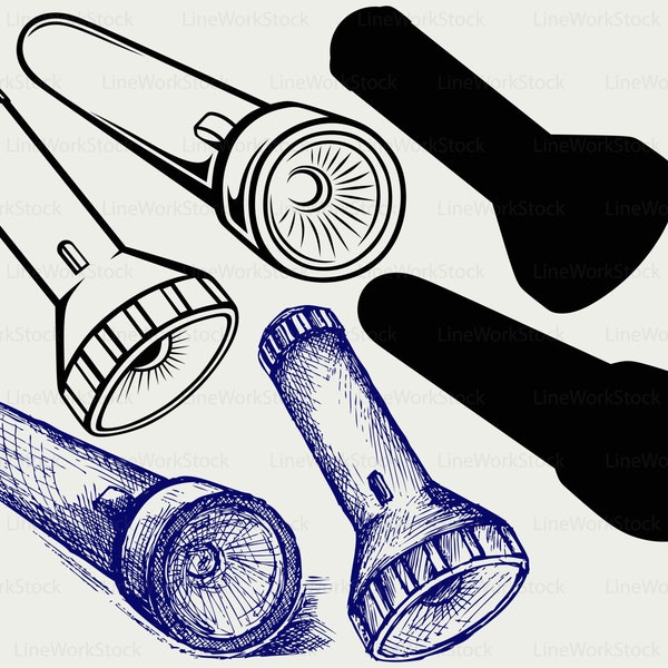 Flashlight Clipart - Etsy