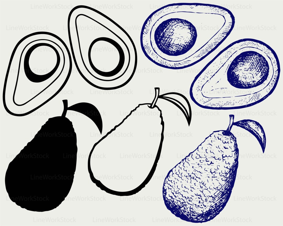 Aguacate svg/clipart/fruit svg/avocado silhouette/avocado cricut cut ...