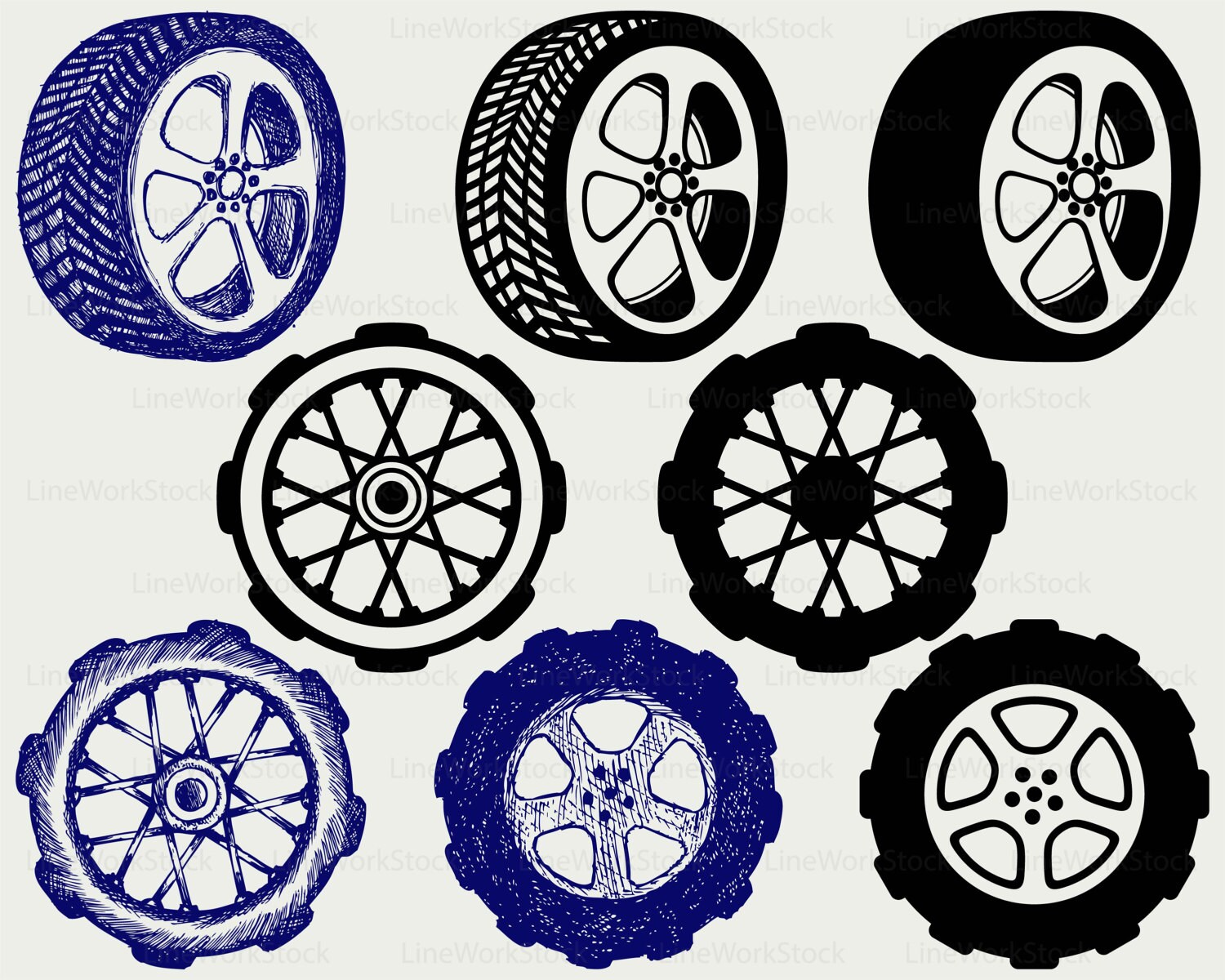 Tyre Wheels Svg/auto Clipart/car Svg/silhouette/tyre Wheels - Etsy Canada