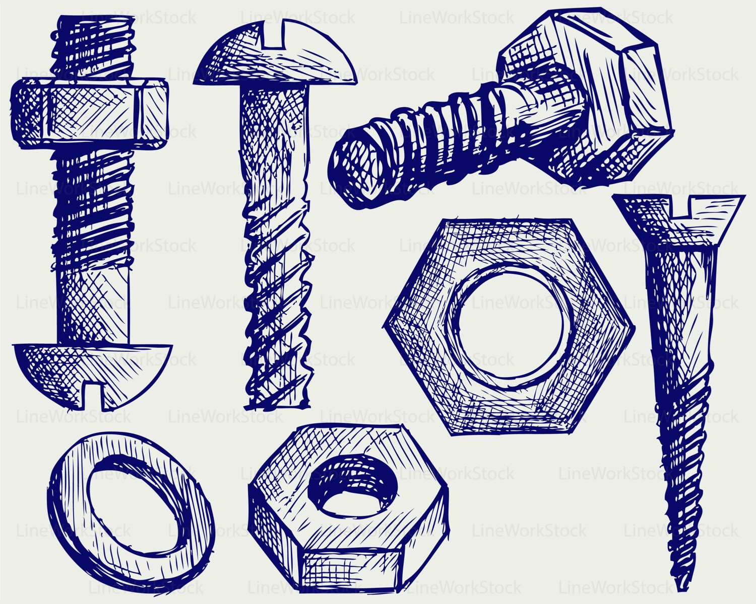 Screw Svg/screw Clipart/nut Svg/screw Silhouette/bolt Cricut - Etsy