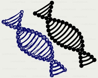 DNA SVG Cut Files Dna Silhouette Molecule Svg Dna Chain - Etsy