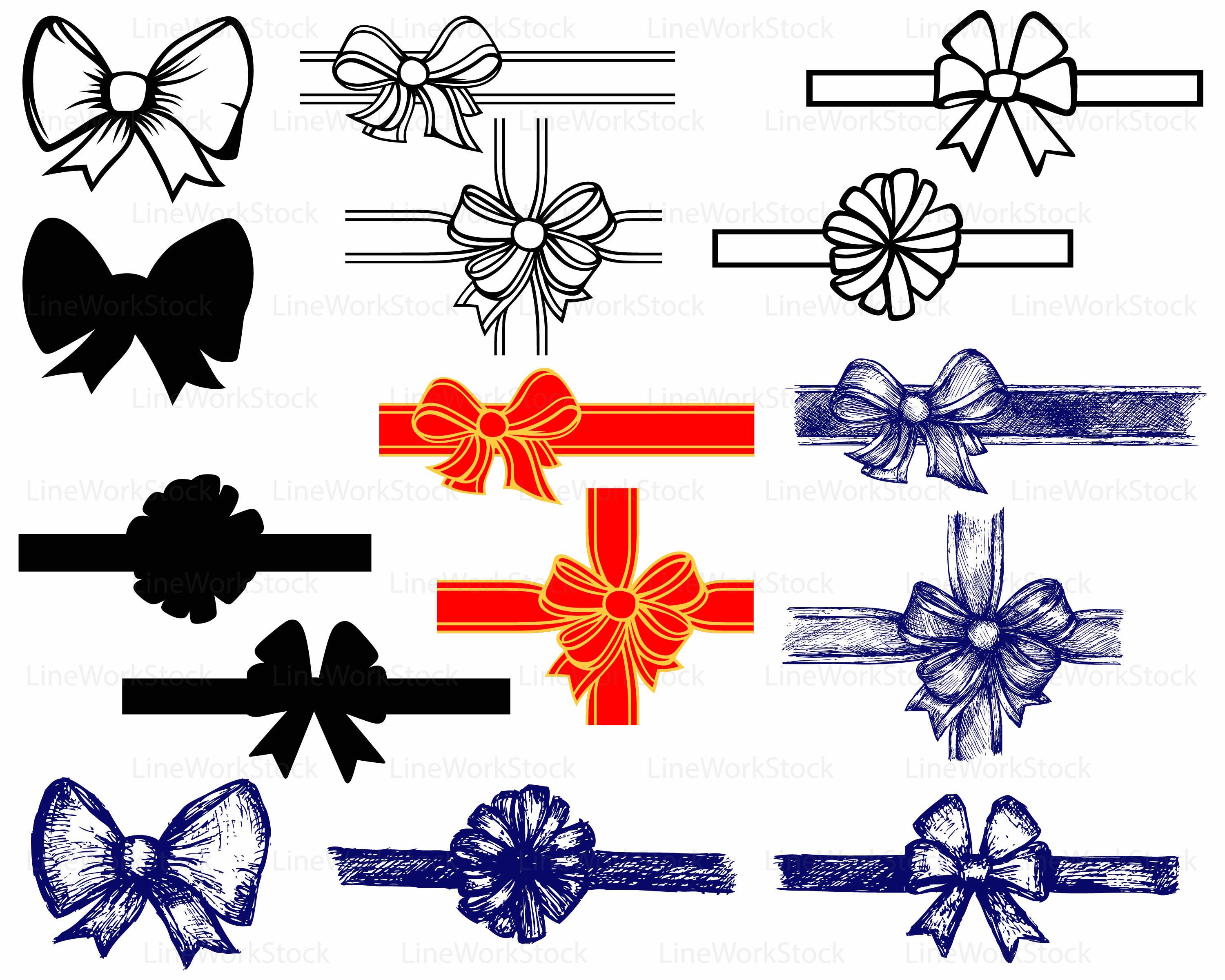 Bows Svg/bows Clipart/ribbon Svg/satin Ribbon Silhouette/bows - Etsy