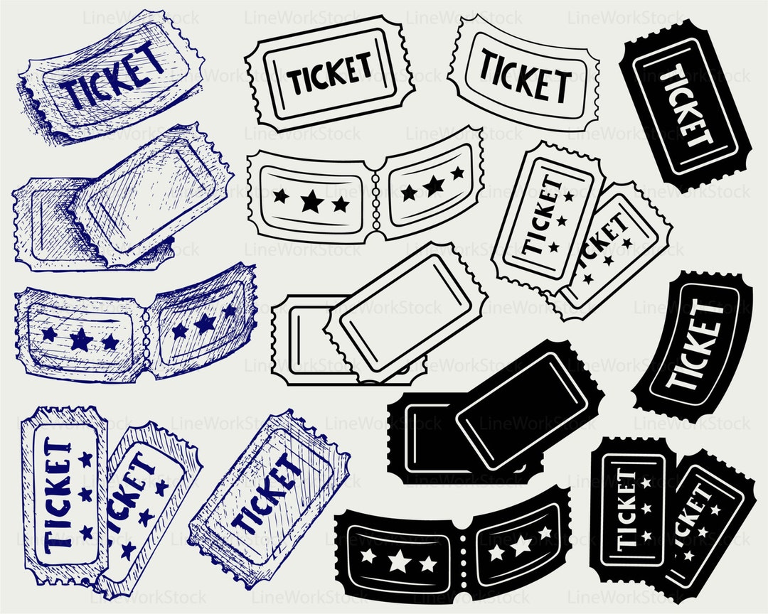 Ticket Svg/clipart/ticket Svg/ticket Silhouette/ticket Cricut Cut Files ...