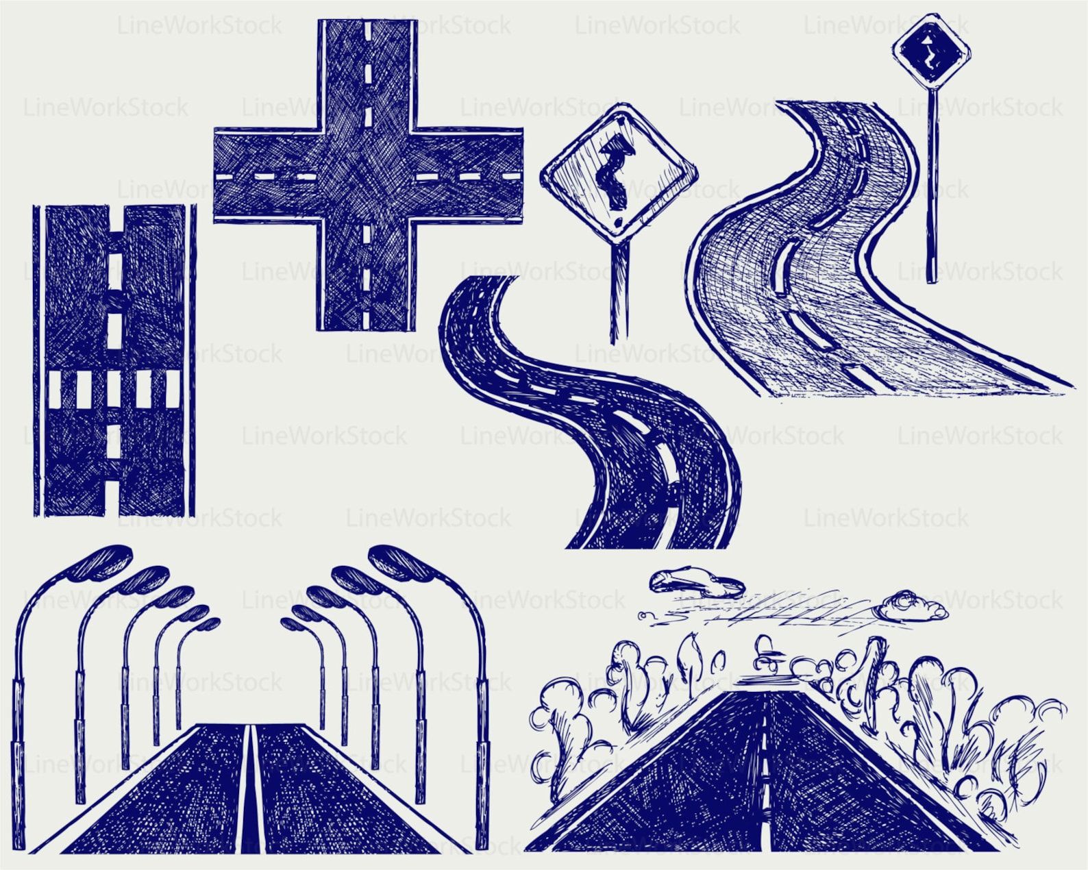 Asphalt Road Svg/road Clipart/road Svg/road Silhouette/road - Etsy