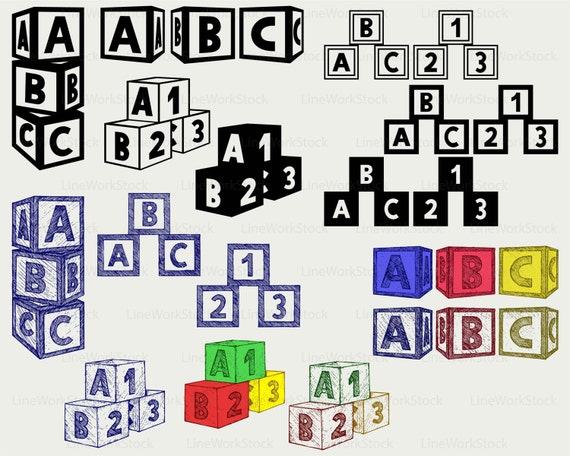 Alphabet Cubes Abc Svg/cubes Abc Clipart/cubes - Etsy