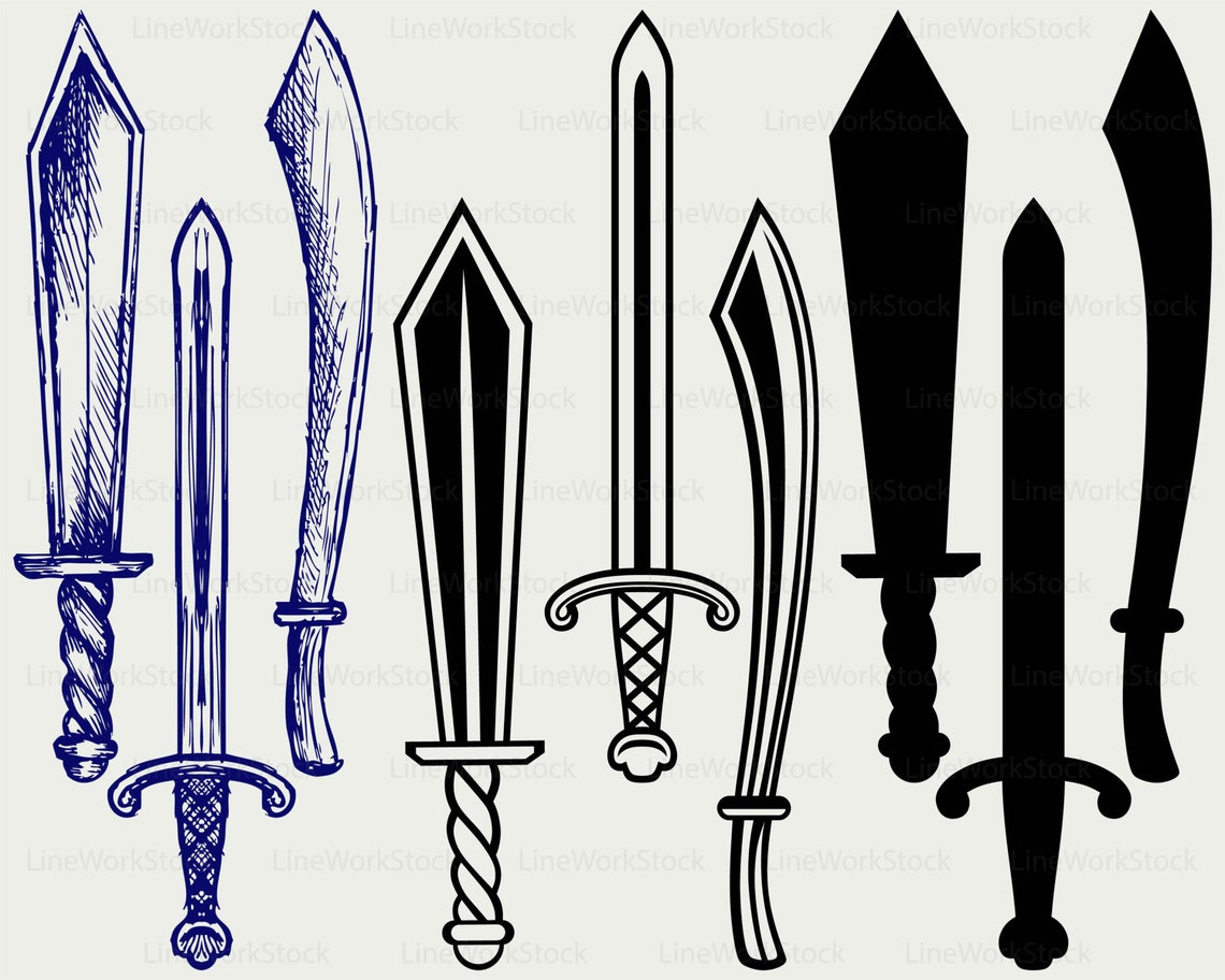 Sword Svg/dagger Clipart/sword Svg/dagger Silhouette/sword | Etsy