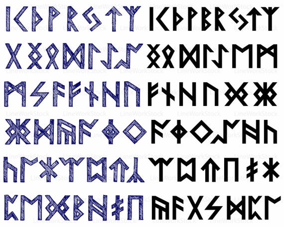 Runes Svg/runes Clipart/runes Svg/script Silhouette/runes - Etsy