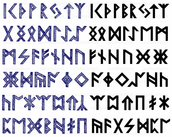 Runes Svg/runes Clipart/runes Svg/script Silhouette/runes Cricut/script ...