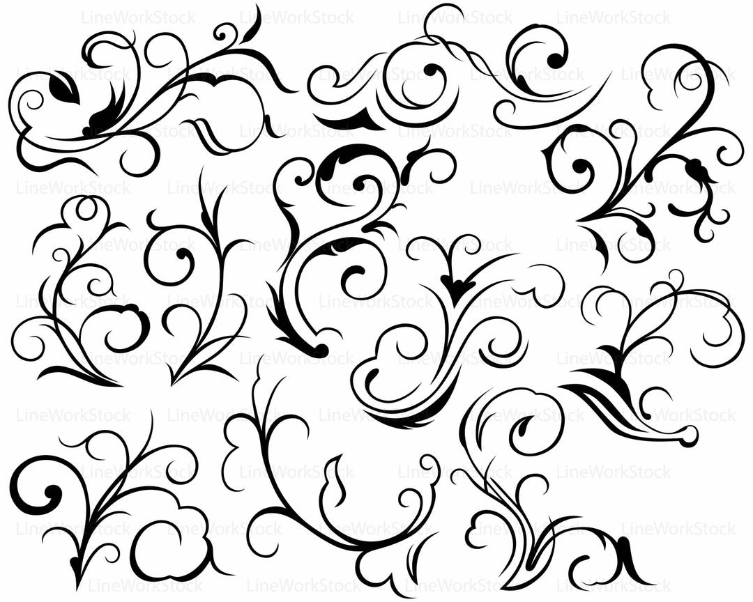 Swirl Svg/scroll Clipart/swirl Svg/swirl Silhouette/scroll Cricut/swirl ...